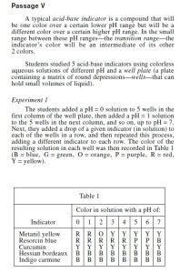 ACT Science Graphs and Tables